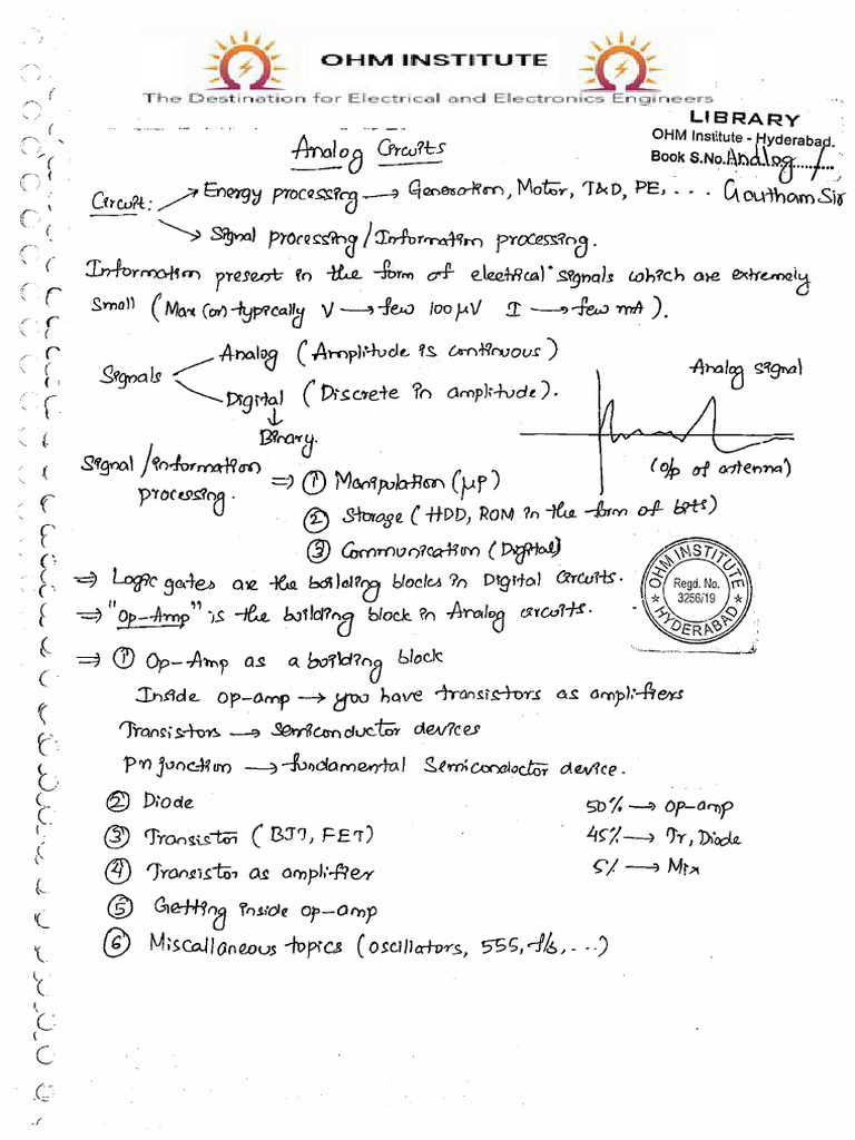 Ohm Analog Hand Written Final Pdf