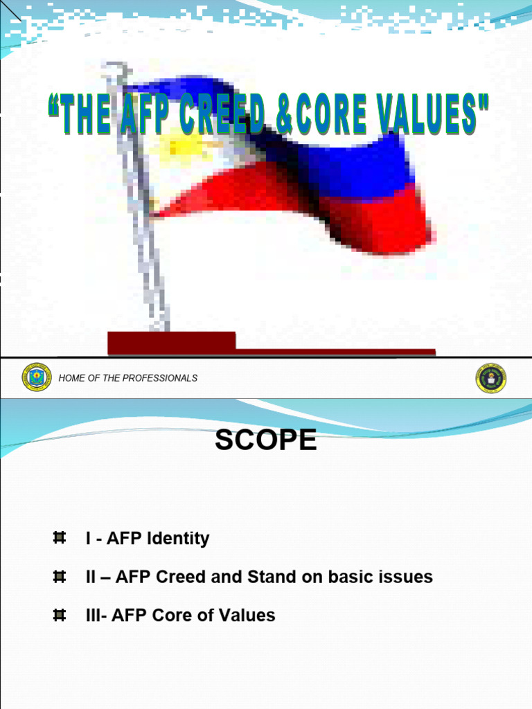 AFP Creed and Core Values | PDF | Political Science | International ...