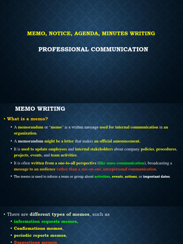 MEMO, CIRCULAR, NOTICE Writing | PDF | Memorandum | Communication