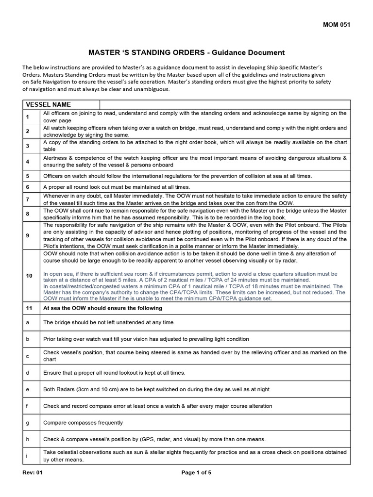 Masters Standing Orders - 2024 | Download Free PDF | Navigation