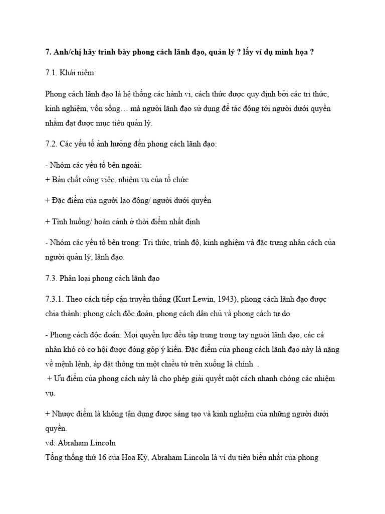 De Cuong TLHQL - Nhom 3 - Cau 7,8,14,22 | PDF