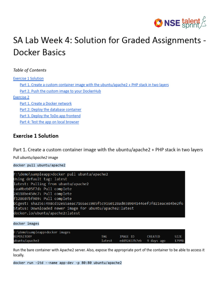 LabWeek4 AssignmentSolution-DockerBasics 1 | PDF | Web Application | World Wide Web