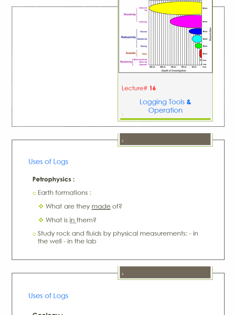 16 - Logging Tools and Operation | PDF