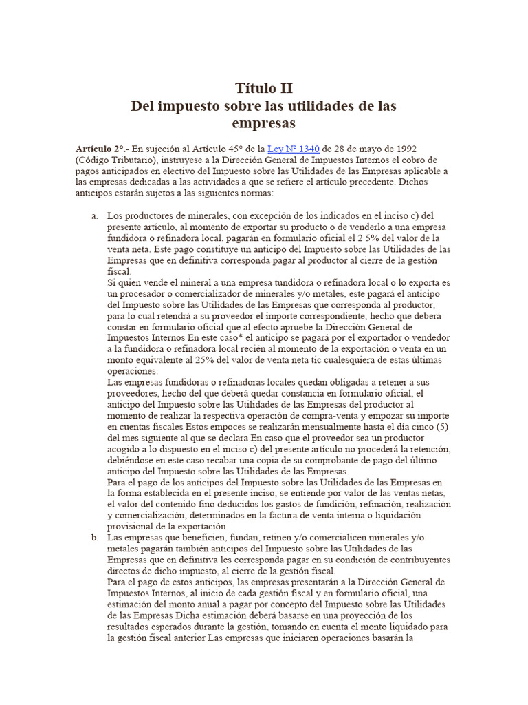 Título II | PDF | Impuestos | Economias