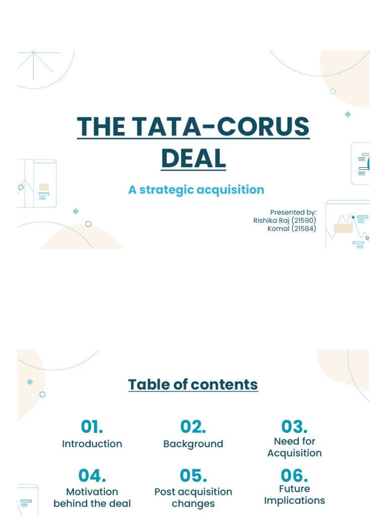 tata corus deal ppt pdf | PDF | Mergers And Acquisitions | Employment