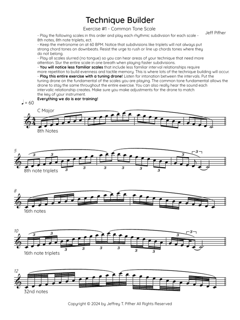 Technique Builder - Common Tone Scale | PDF | Minor Scale | Melody