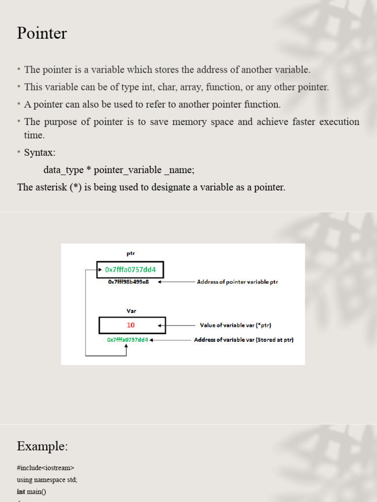 4 Pointers | PDF | Pointer (Computer Programming) | Computer Engineering