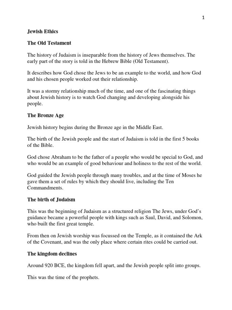 Jewish Ethics 1 | PDF | Shabbat | Jewish Holidays