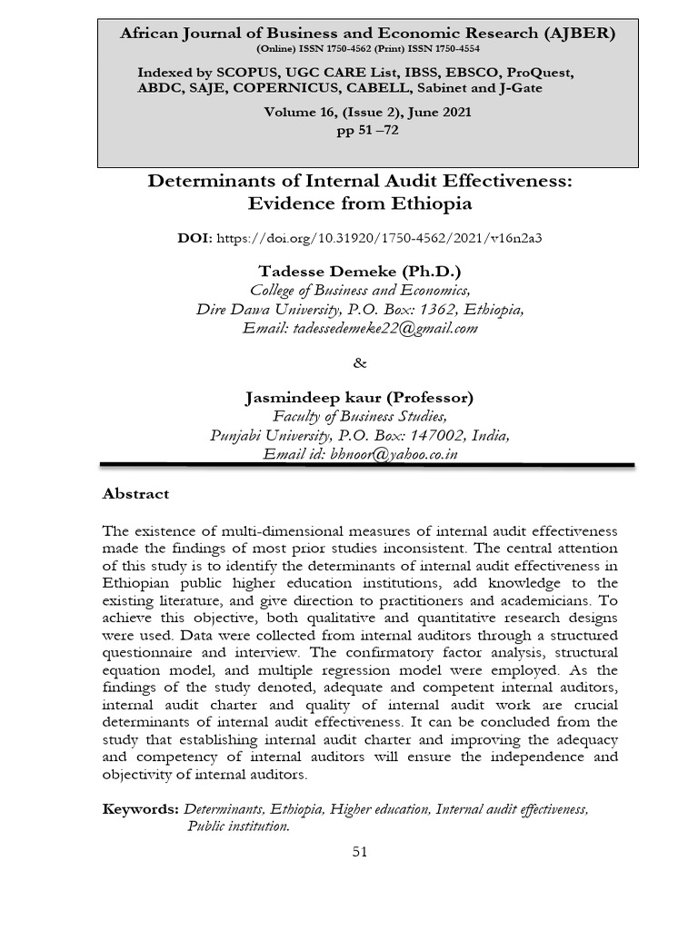 Ethiopian Internal Audit Insights | PDF | Internal Audit | Audit