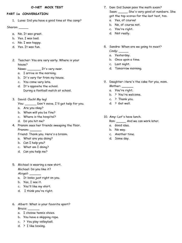 Onet Mock Test | PDF | Toothbrush