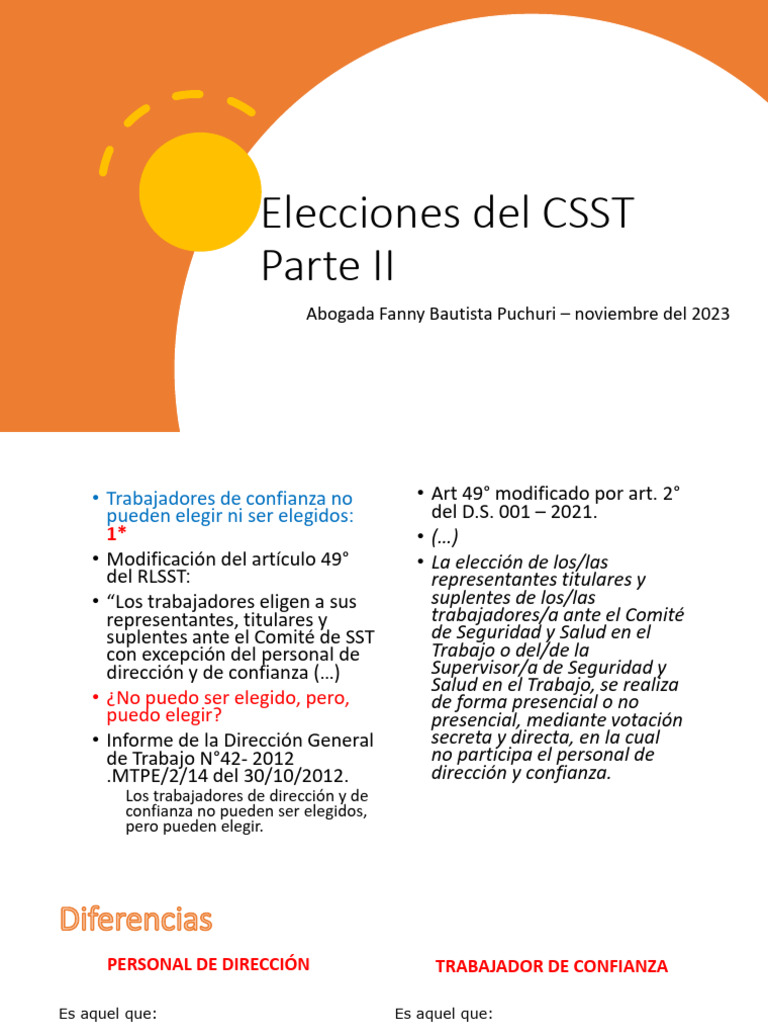 Módulo I - Clase 3 Elecciones Del CSST Parte II | PDF | Sindicato ...