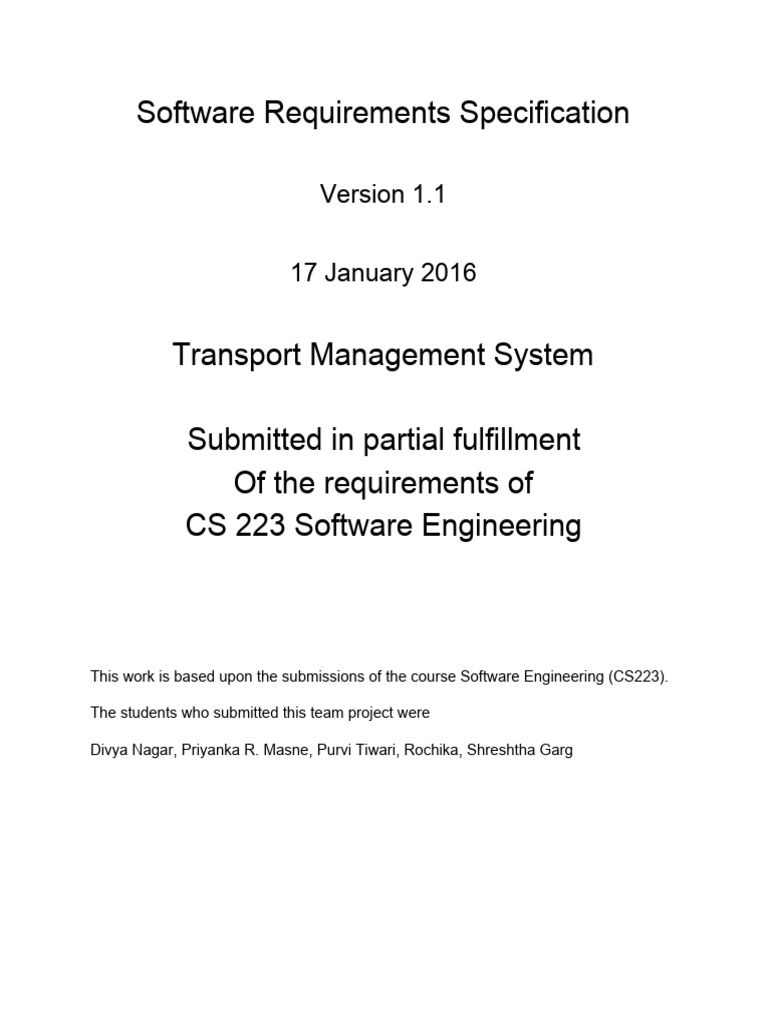 Software Requirements Specification | PDF | Use Case | Login