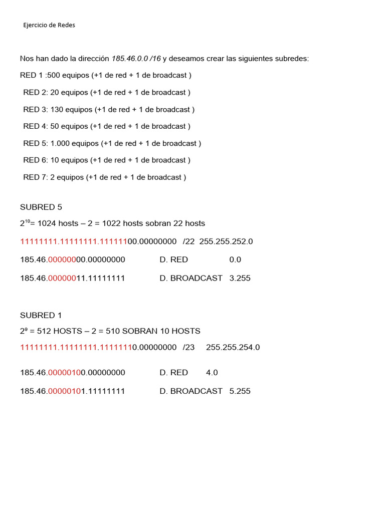 Ejercicio VLSM Clase B | PDF