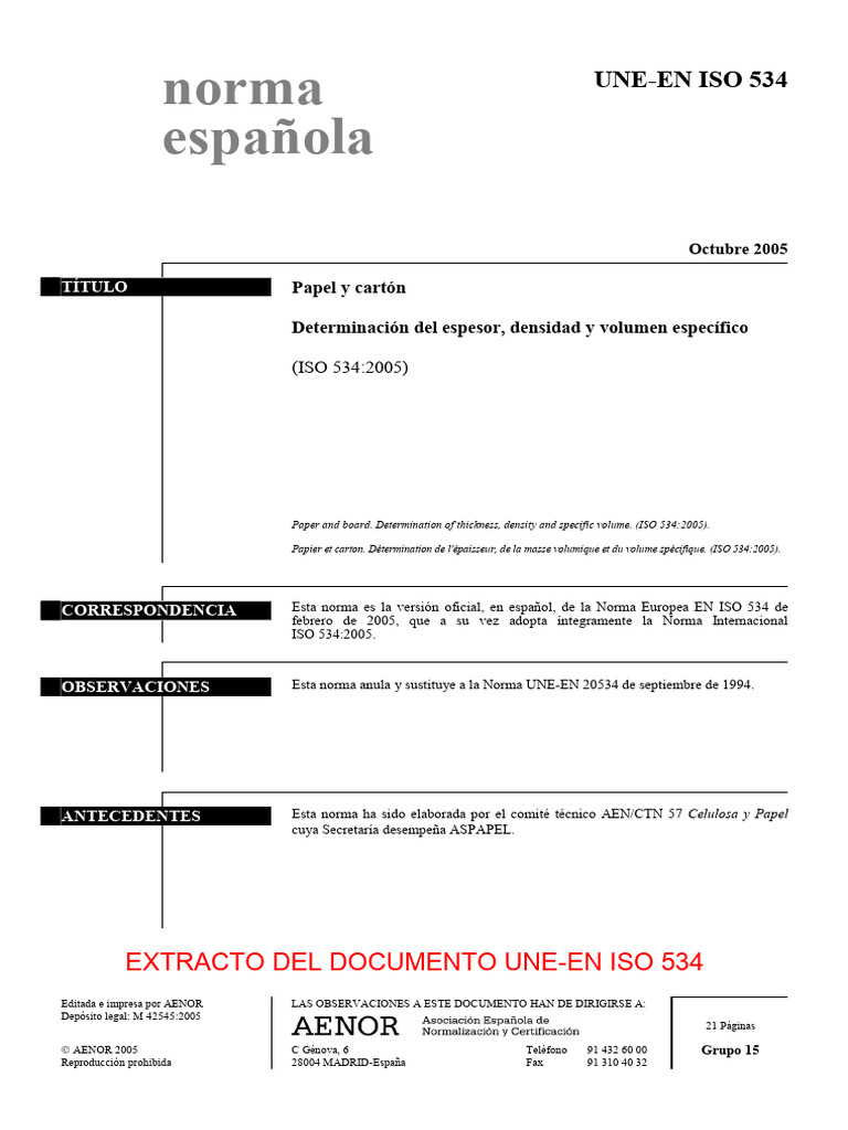 Espesor y Densidad de Papel y Cartón | PDF | Papel