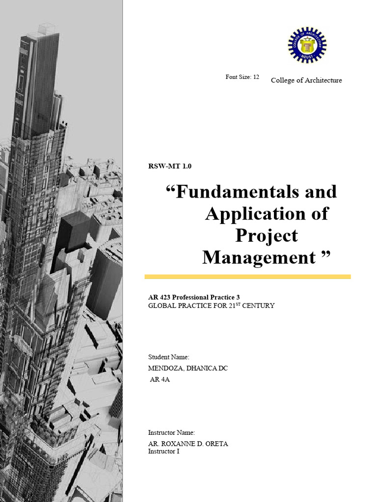 1ProPrac 3 - RSW MT 1.0 - 4A | PDF | Project Management | Business