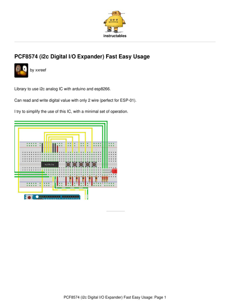 PCF8574 I2c Digital IO Expander Fast Easy Usage | PDF | Digital ...