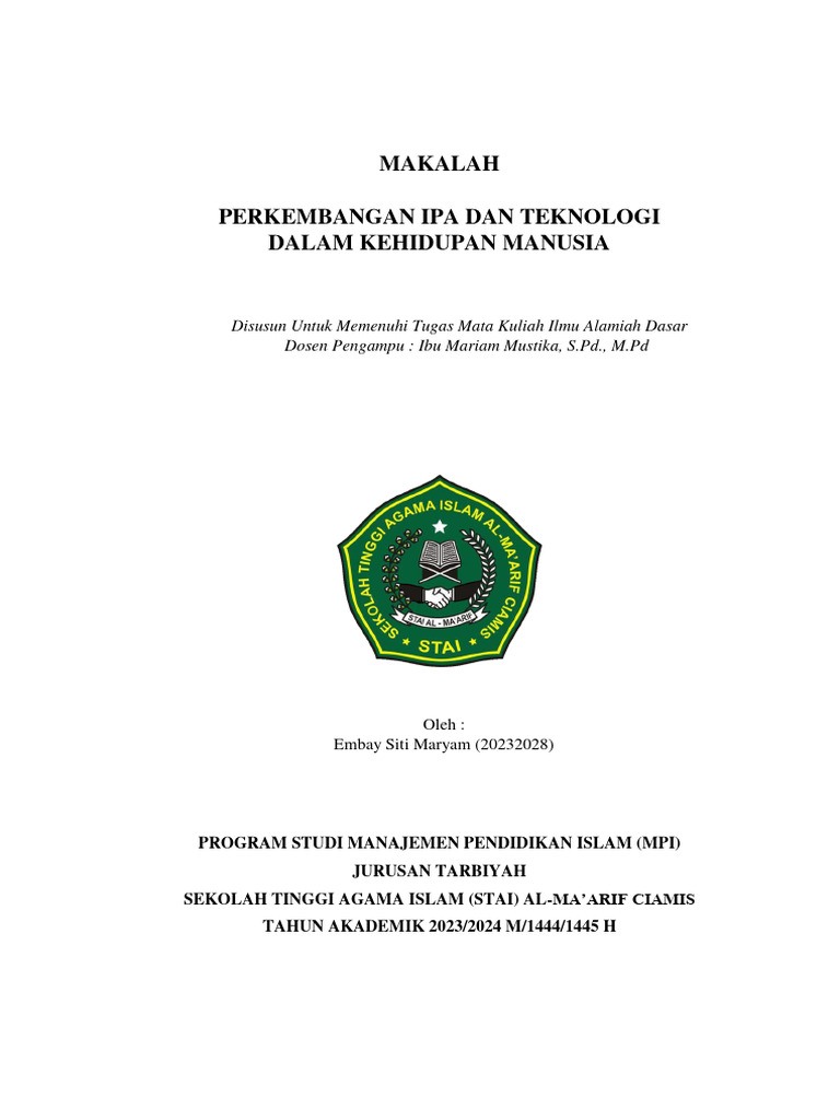 IAD Makalah Perkembangan IPTEK Dalam Kehidupan | PDF | Kesehatan Holistik | Sains & Matematika