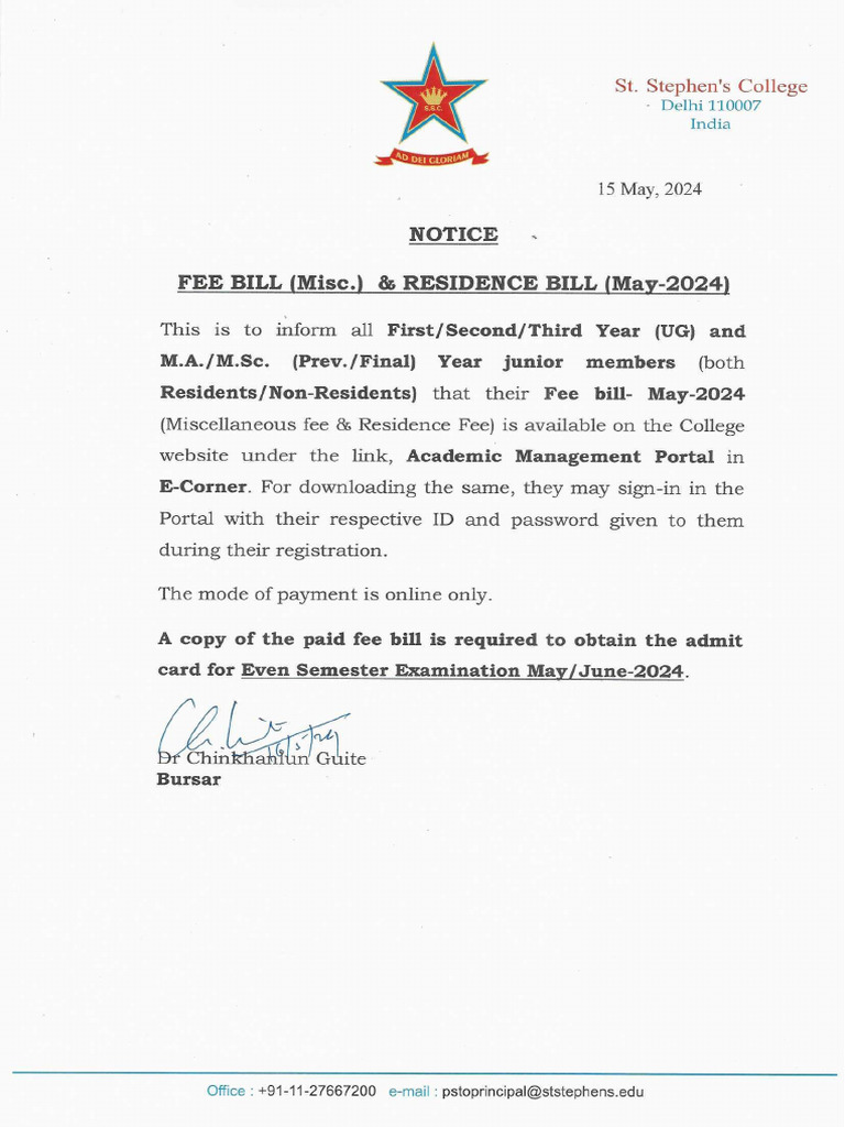 Notice 16 May 2024 Term Bill Regarding | PDF