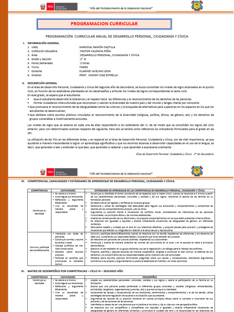 2do-Programacion-Anual-D P C C | PDF | Enseñando | Derechos