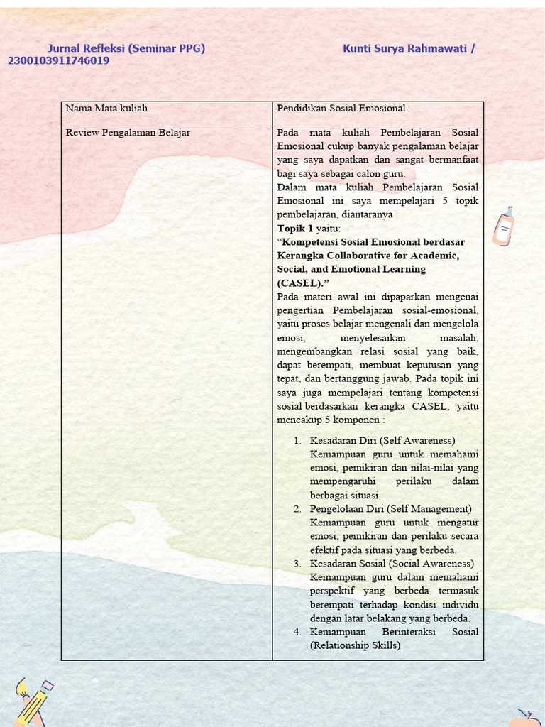 Jurnal Refleksi PSE | PDF