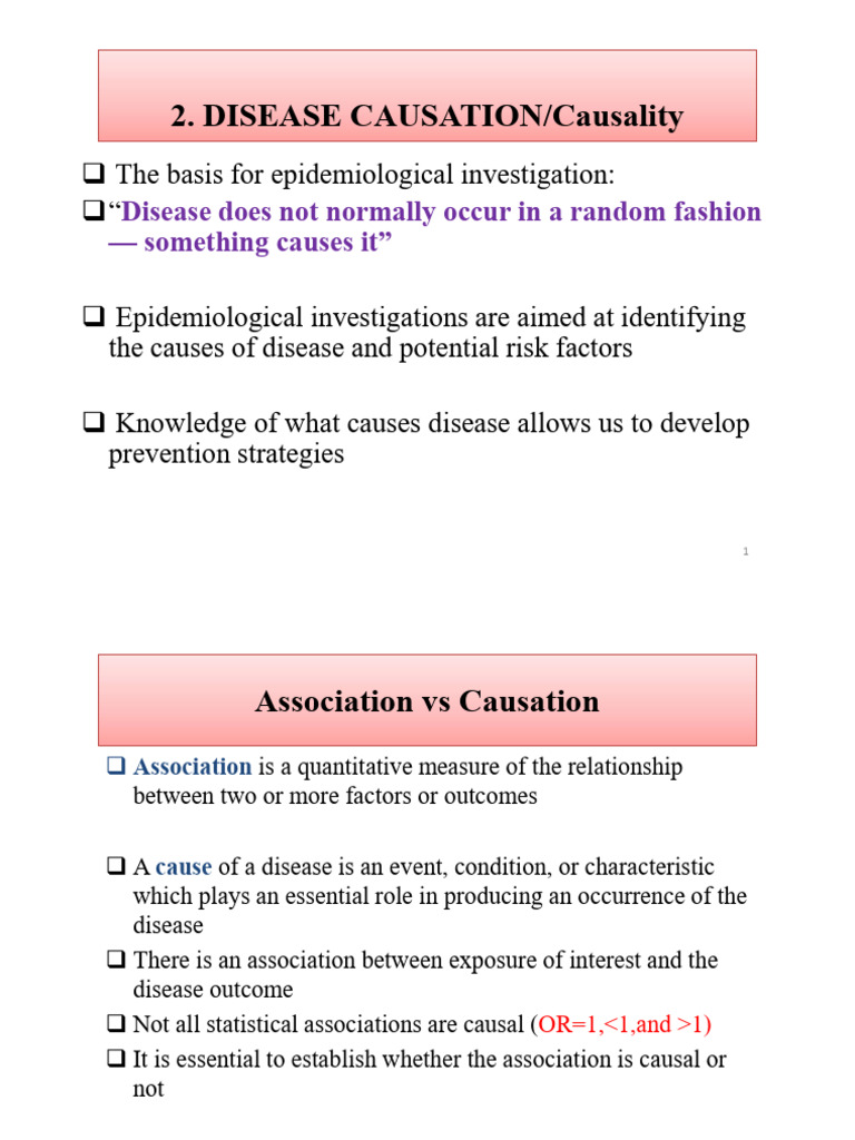 Disease Causation | PDF | Infection | Causality