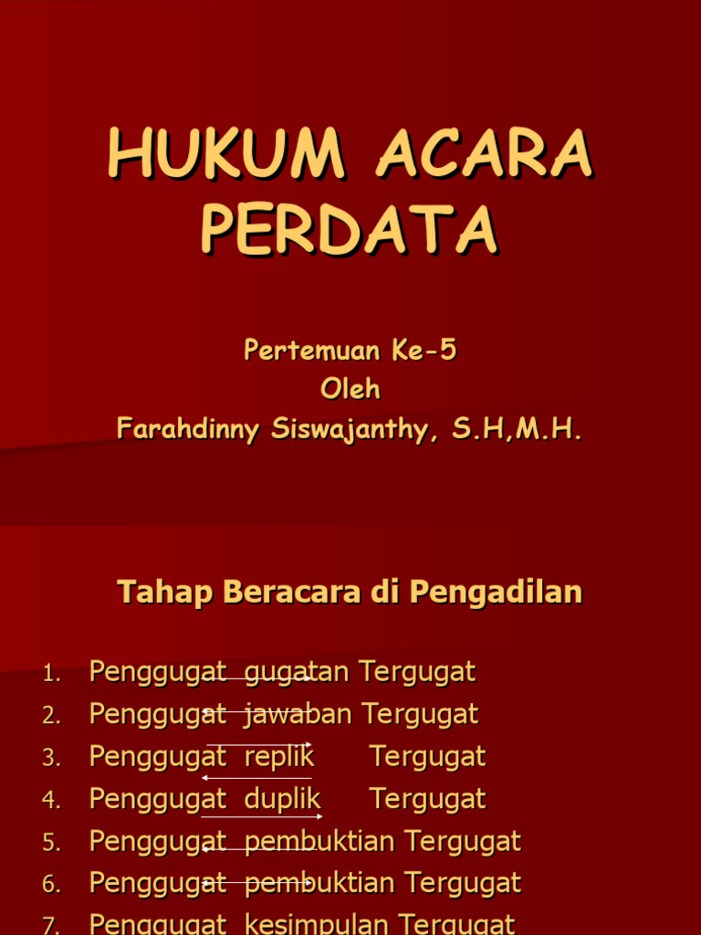 Ke-5 Hukum Acara Perdata | PDF | Hukum