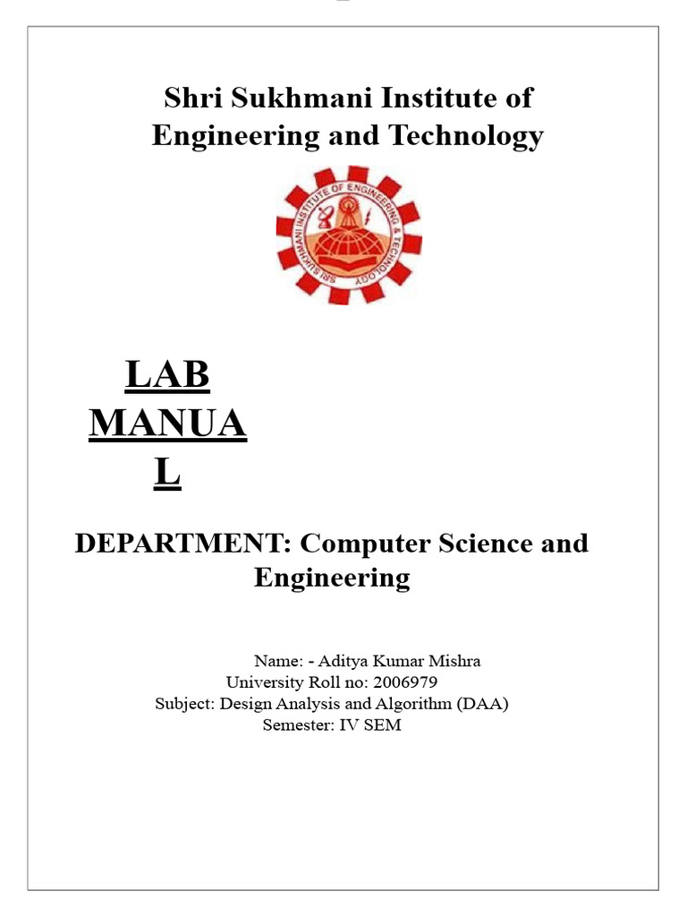 Design And Analysis Of Algorithm Practical File Pdf Vertex Graph 6916