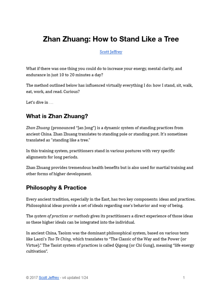 Zhan Zhuang: Mastering Chi Energy | PDF | Qigong | Qi