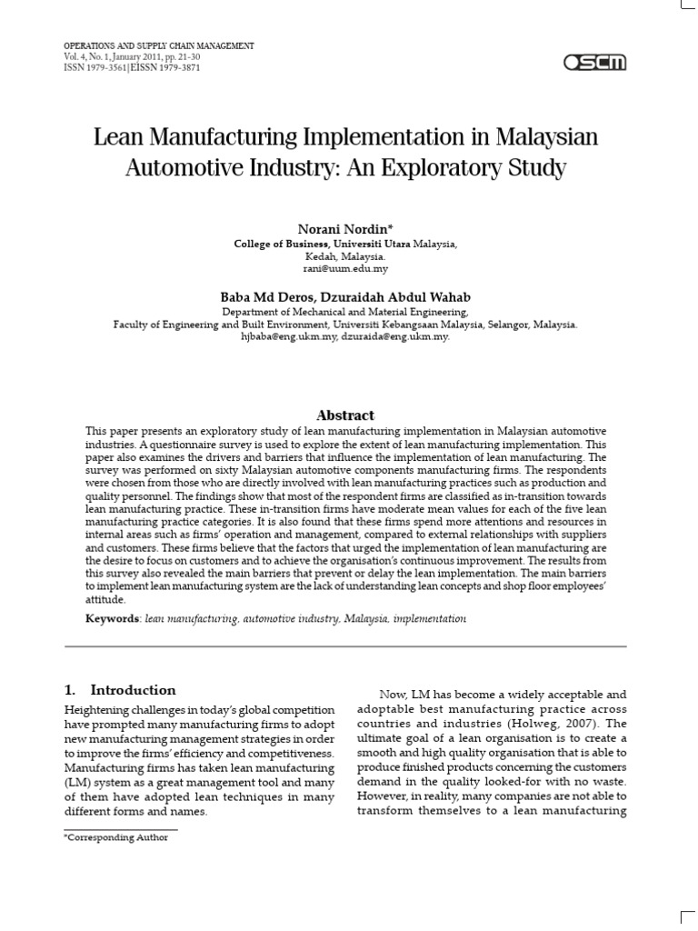 Paper 2 Vol 4 No 1 | PDF | Lean Manufacturing | Cronbach's Alpha