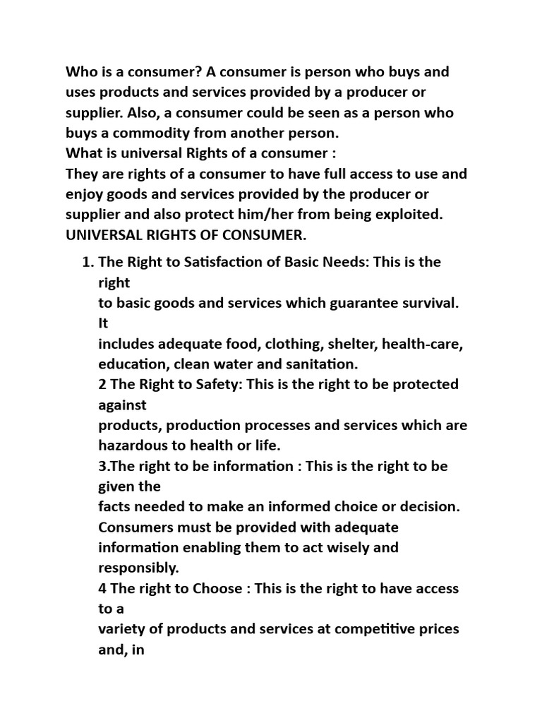 Who Is A Consumer | PDF | Economies