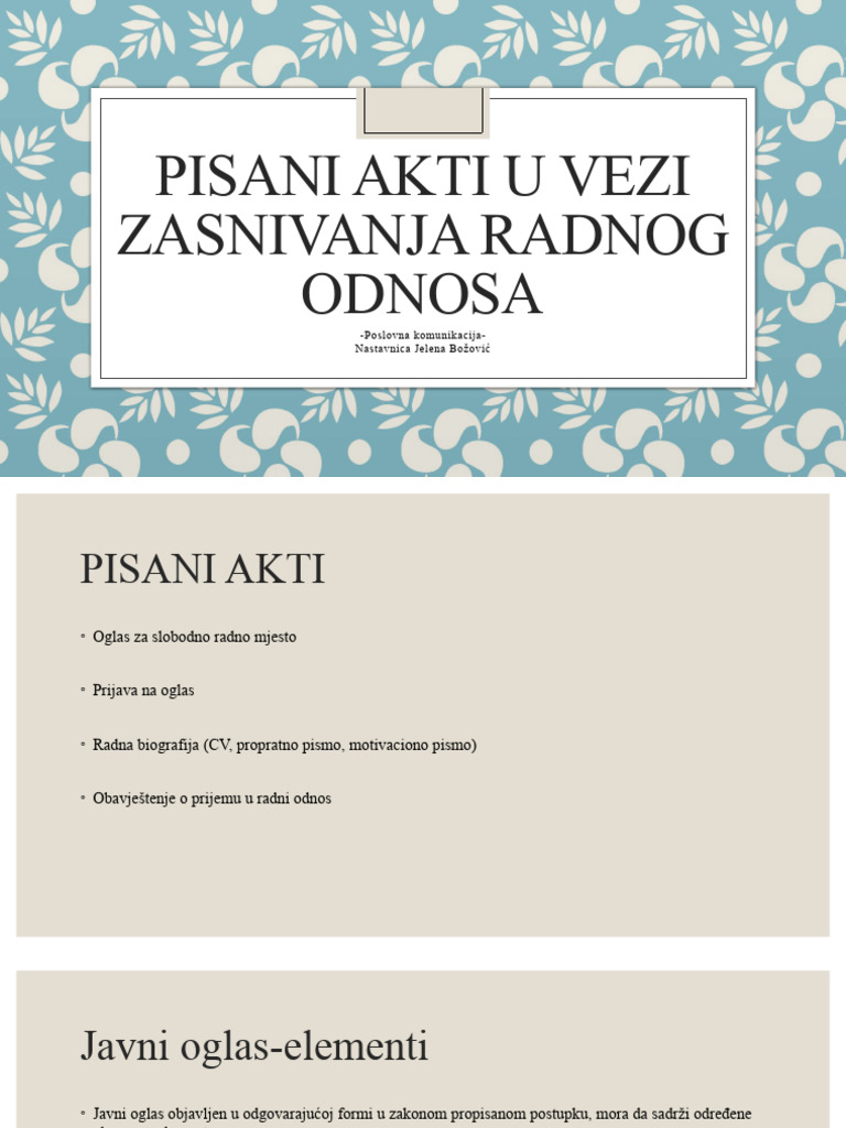 Pisani Akti-Javni Oglas | PDF