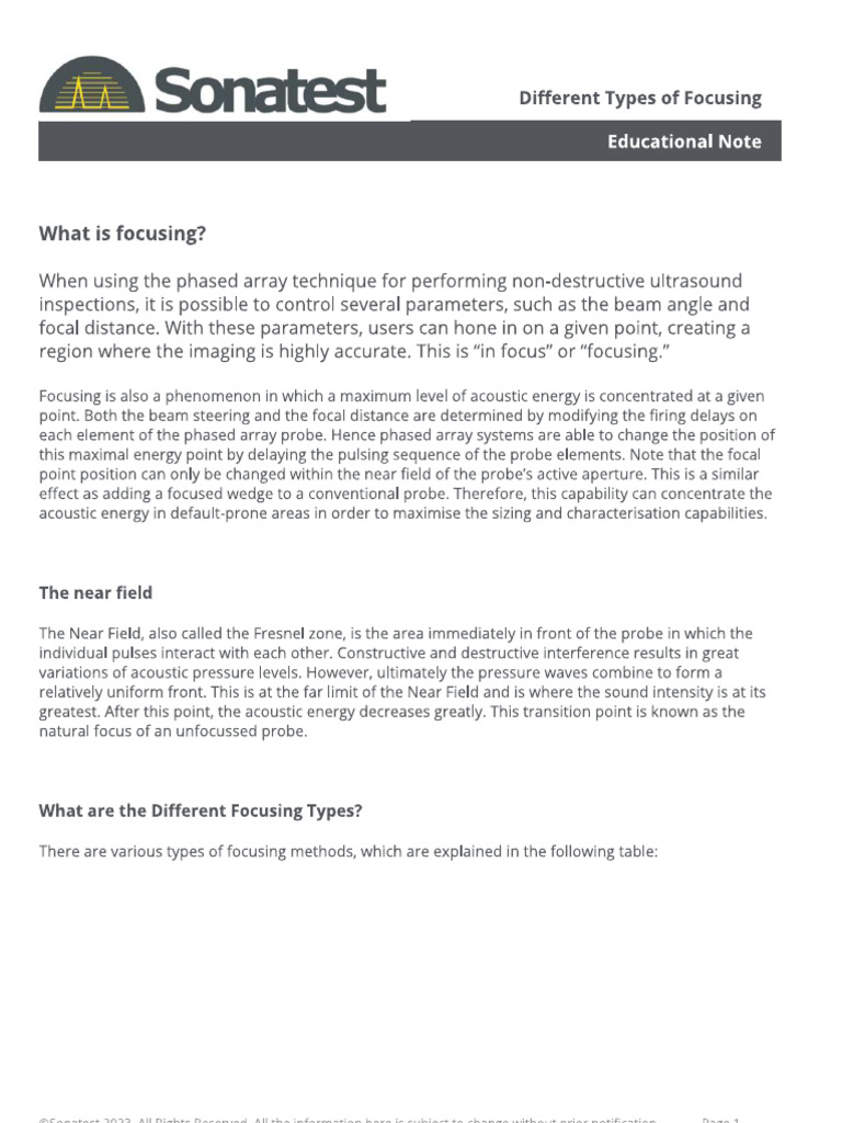 Different Types of Focusing | PDF