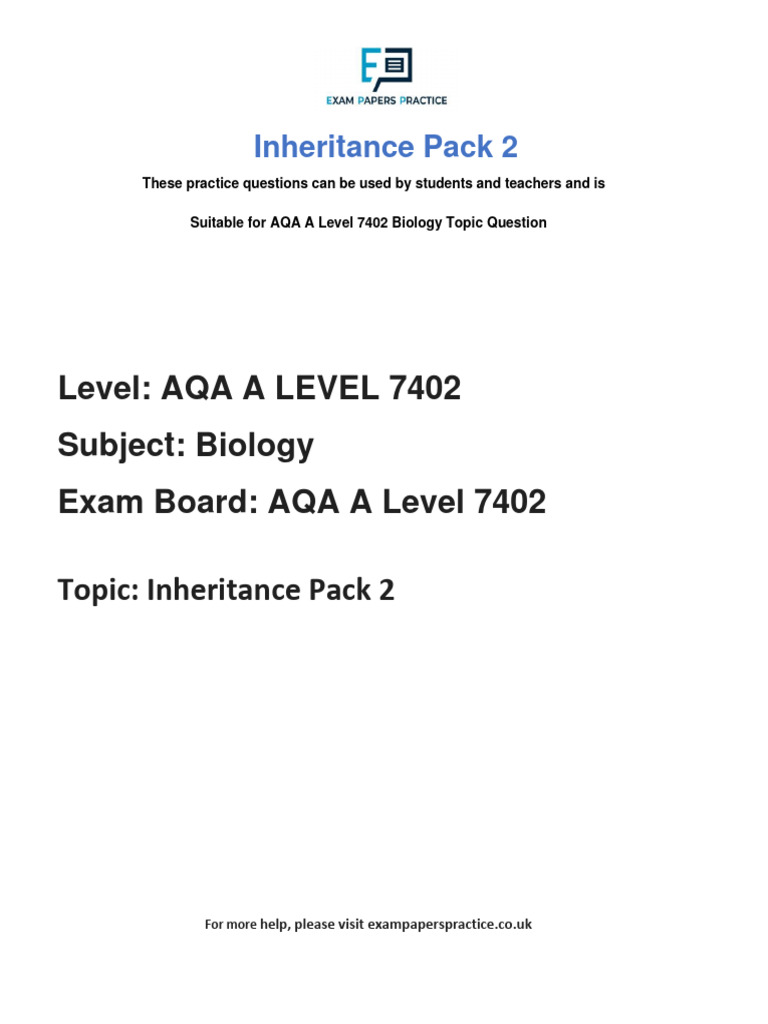3.7.1-Inheritance-pack-2 | PDF | Genotype | Dominance (Genetics)