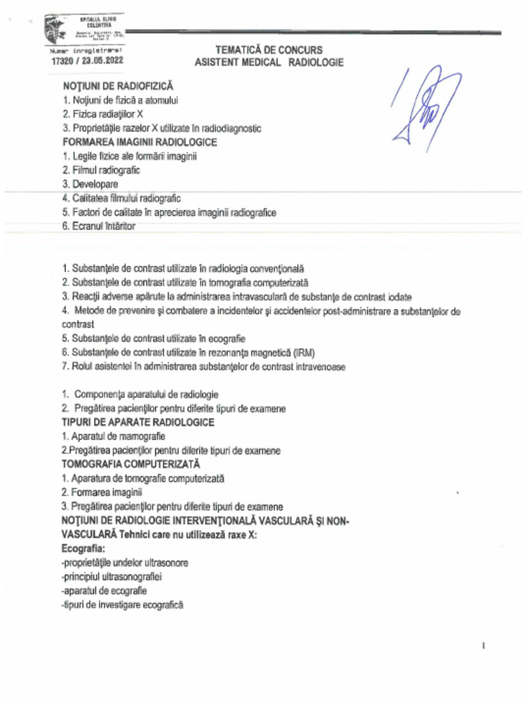 20220525 Tematica Si Bibliografie - Asistent Medical de Laborator | PDF