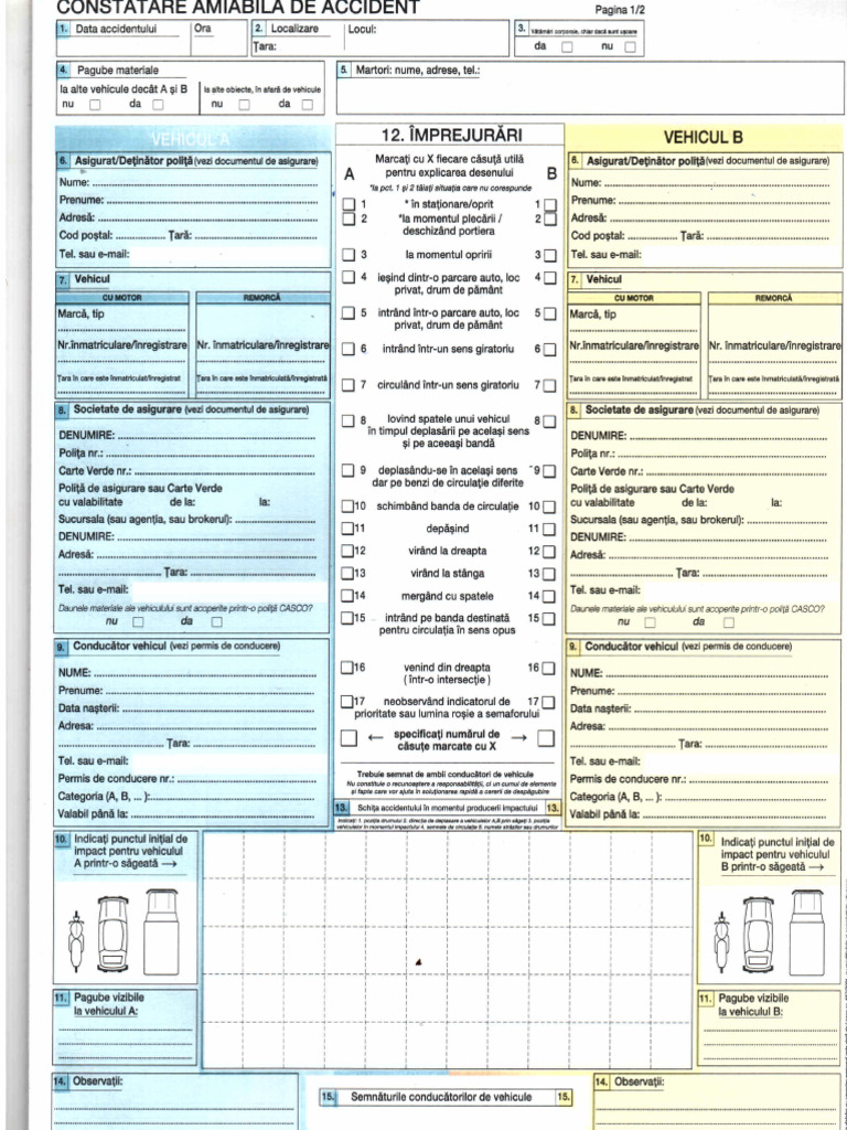 Formular constatare amiabila | PDF