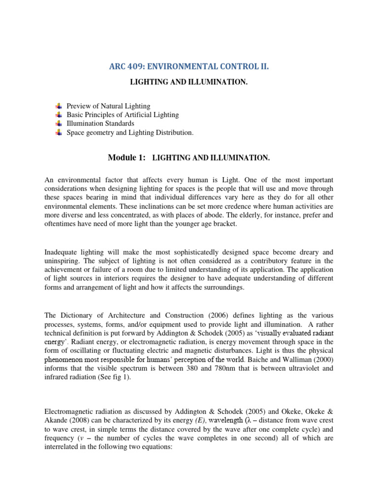 Lighting Design Principles and Standards | PDF | Lighting | Electrodynamics