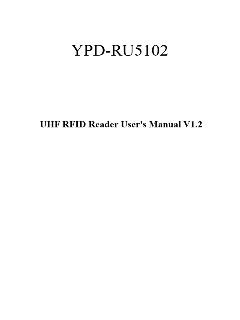 UHF RFID Reader User Manual V1.2 | PDF | Radio Frequency Identification ...