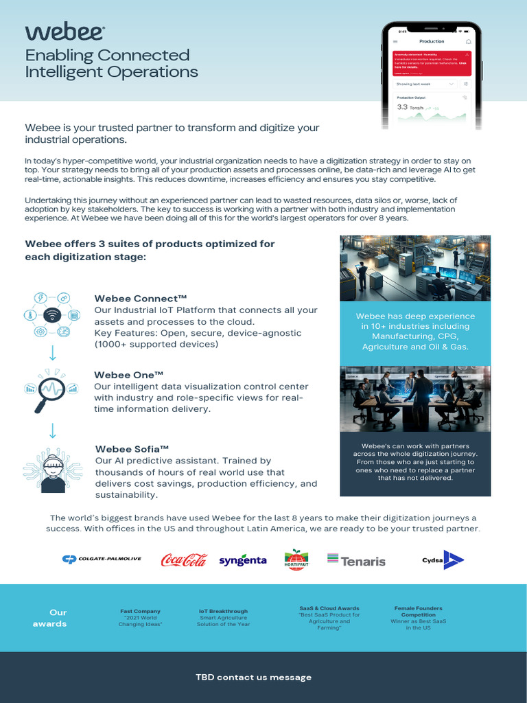 Webee OnePager | Download Free PDF | Internet Of Things | Computing