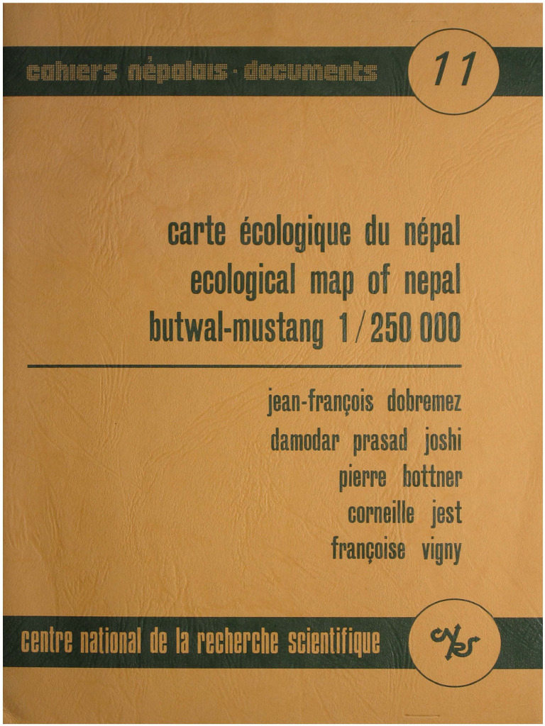 1984 Ecological Map of Nepal - Butwal-Mustang 250,000 by Dobremez | PDF
