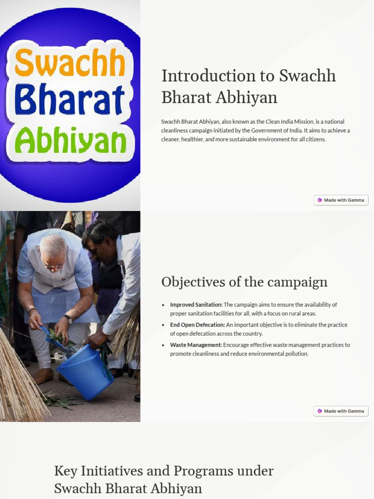 Introduction To Swachh Bharat Abhiyan Pdf Sanitation Hygiene