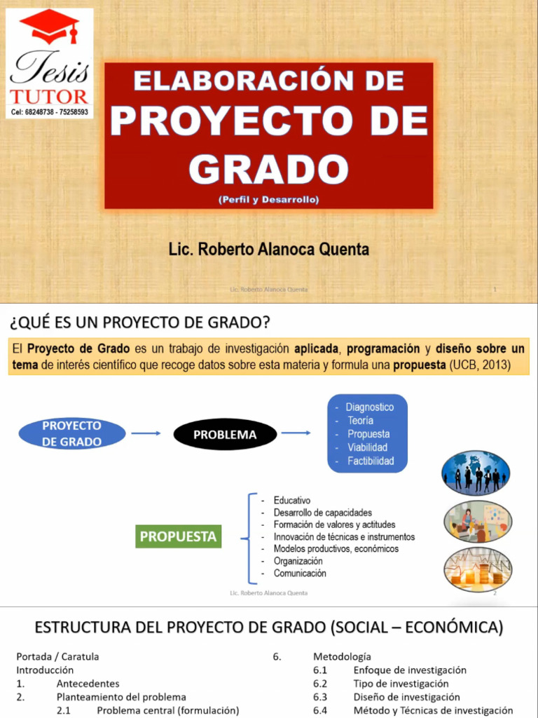 Elaboración de Proyecto de Grado | PDF