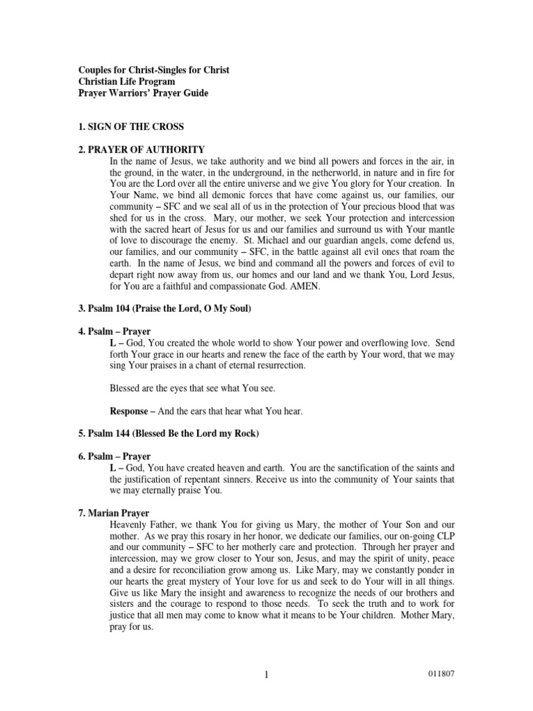 CLP Prayer Warrior Guide | PDF | Mary, Mother Of Jesus | Jesus