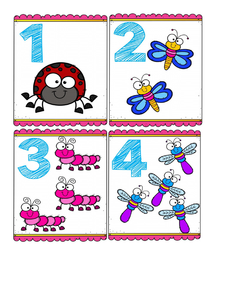 Tarjetas de Conteo 1 Al 20 | PDF