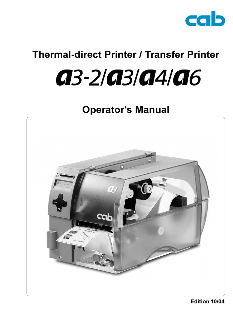 Thermal-Direct Printer / Transfer Printer: Edition 10/04 | PDF | Printer (Computing) | Universal ...
