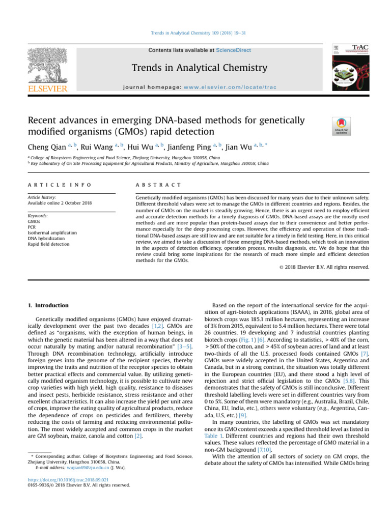 05.quian 2018 - DNA-based GMO Detection | PDF | Polymerase Chain ...