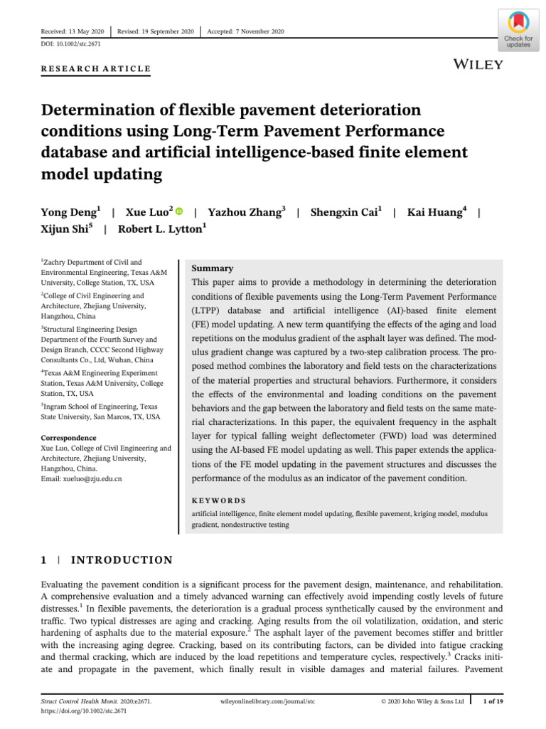 Determination of Flexible Pavement Deterioration Conditions Using Long-Term Pavement Performance ...