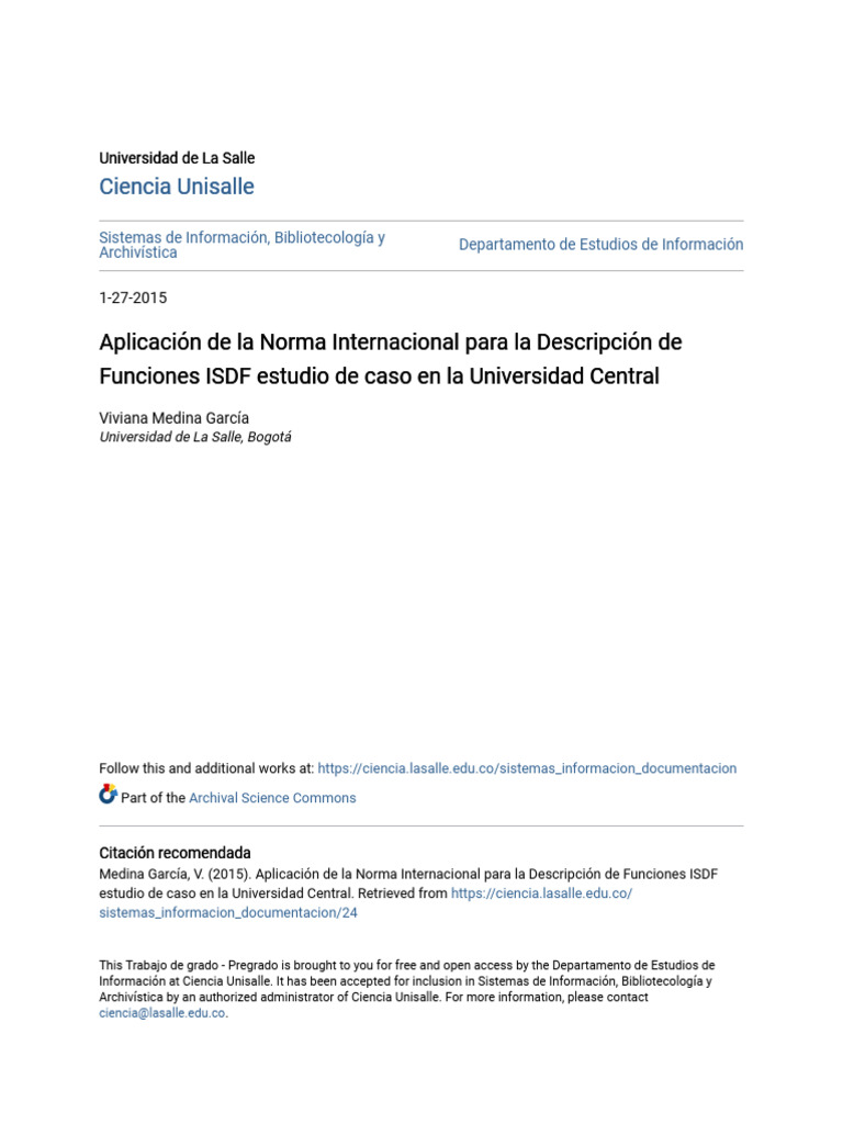 Aplicación de La Norma Internacional para La Descripción de Funci | PDF | Ciencias de la ...