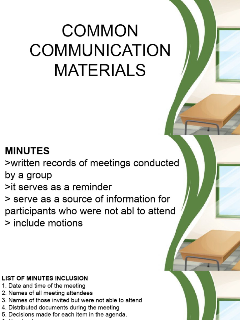 Common Communication Materials | PDF | Memorandum | Communication
