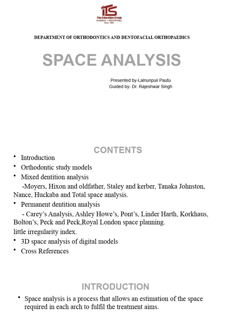 Space Analysis | PDF | Dental Anatomy | Orthodontics