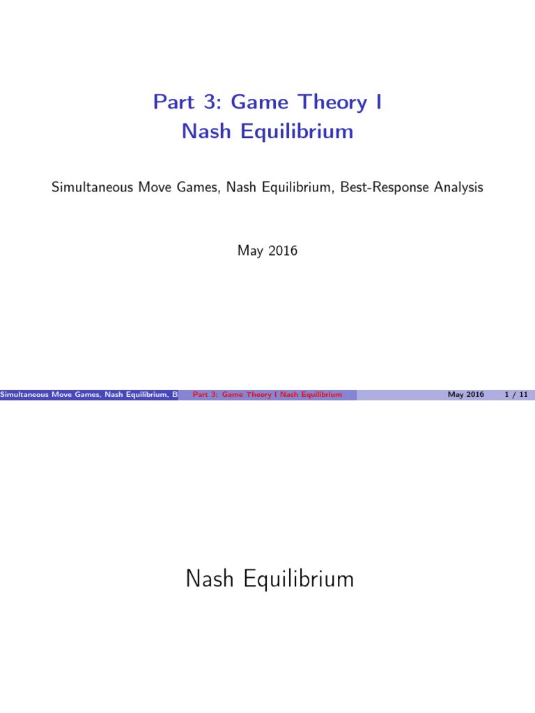 Finding Nash Equilibria in Games | PDF | Mathematical And Quantitative ...